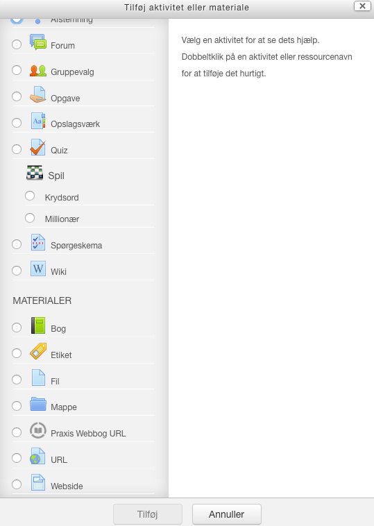 Materialetypen: Website